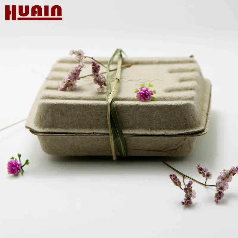 Kraft Paper Clam Shell Box Cardboard Molded Pulp Tray Gift Box For Soap ...