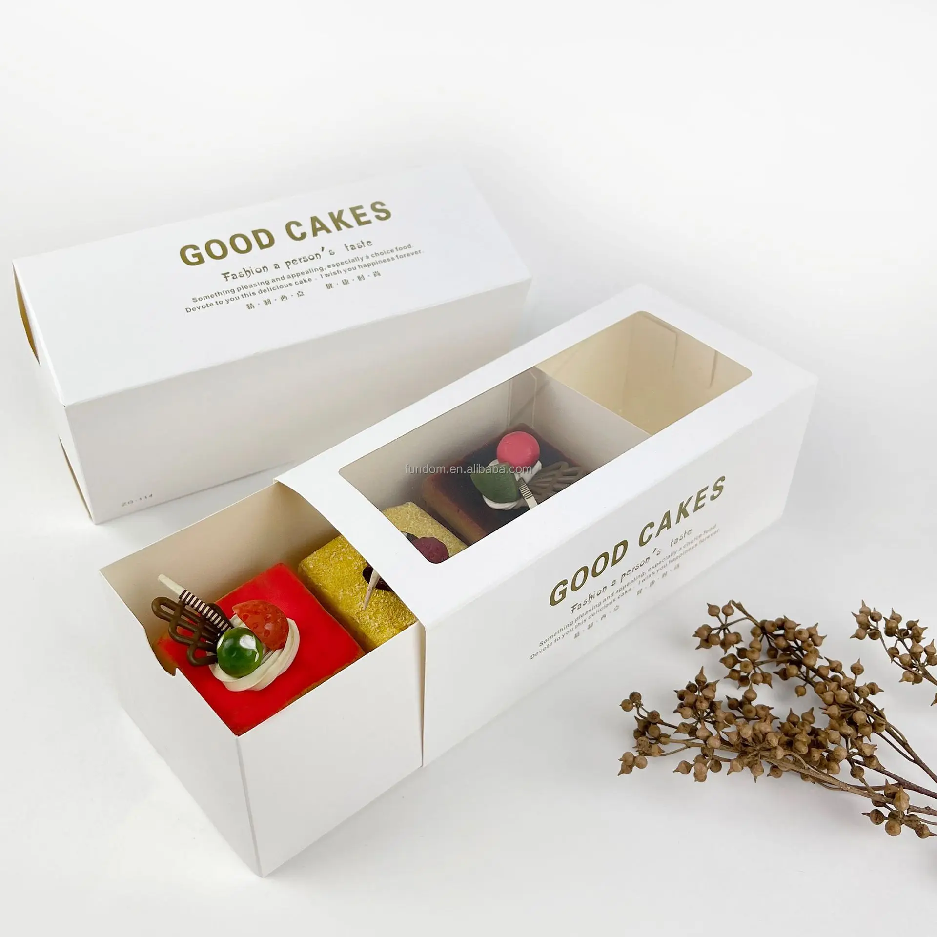 Retail Take Away Food Packaging Rectangle Bio-degradable Drawer Window ...