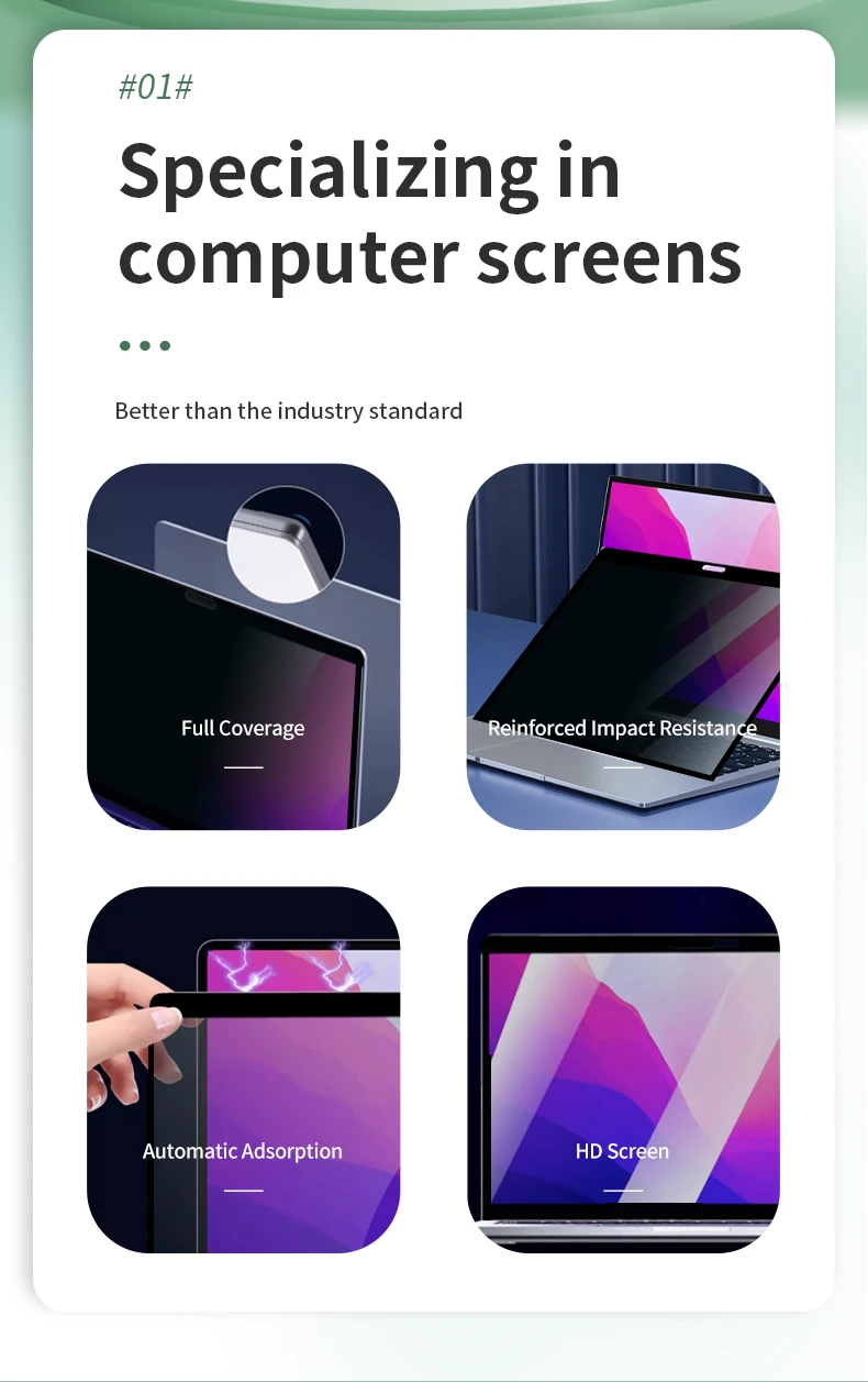 High Quality Privacy Screen Filter Frame Adhesive Privacy Film Anti Spy ...