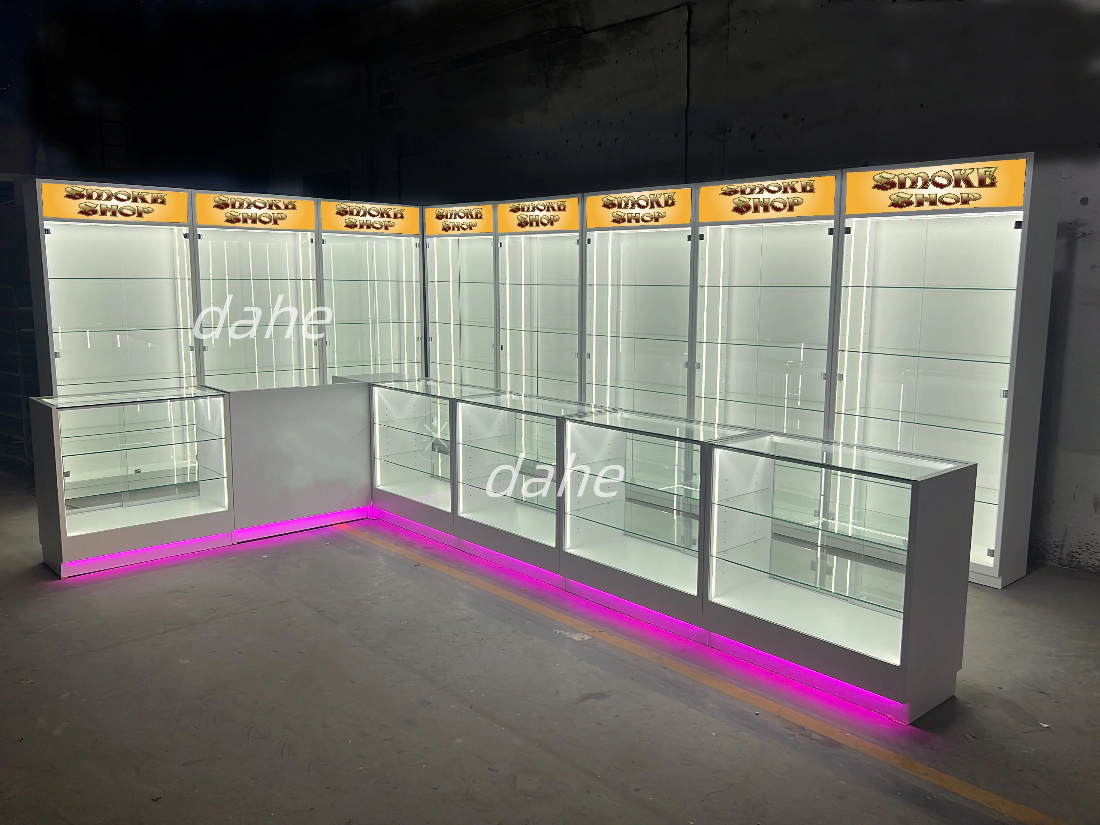 Minimalist Style Tobacco Display Cases Smoke Shop Wholesale Glass ...