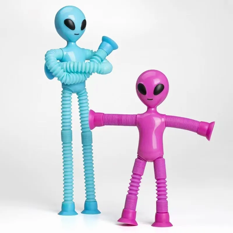 Pop Tube New Product Cartoon Alien Telescopic Tube Toy Fun