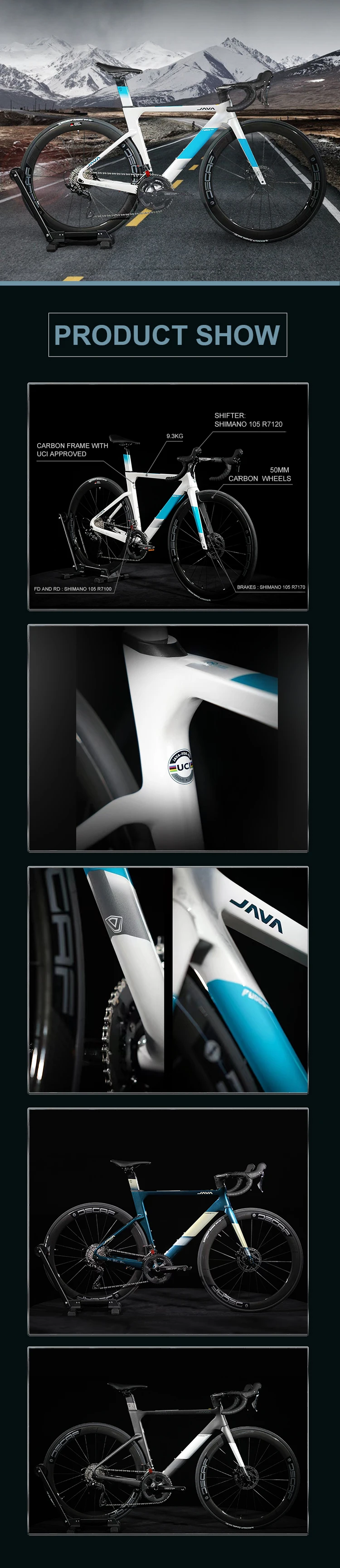 JAVA FUOCO TOP Road Bike - 24 Speed Carbon Fiber Racing Bicycle