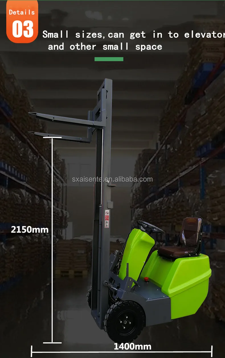 Compact Forklift 300kg-500kg Lift 3m 3 Wheels 4 Wheels Small Size Mini ...
