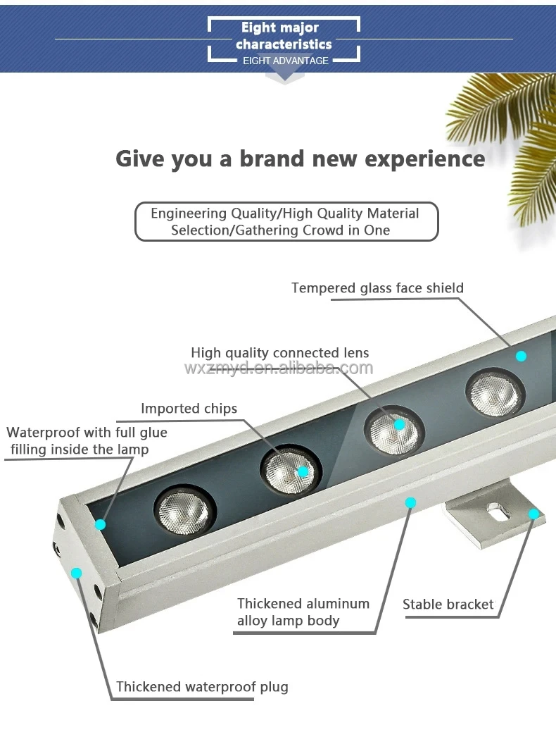 Outdoor 18W 24W 36W IP65 Wall Washer Lighting Commercial Hotel ...