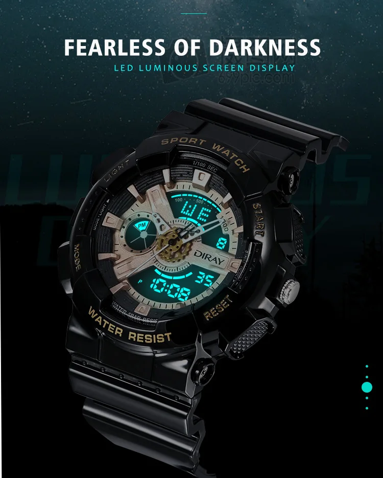 DIRAY Waterproof Wach Reloj Men Ladies Watch Luxury Sport