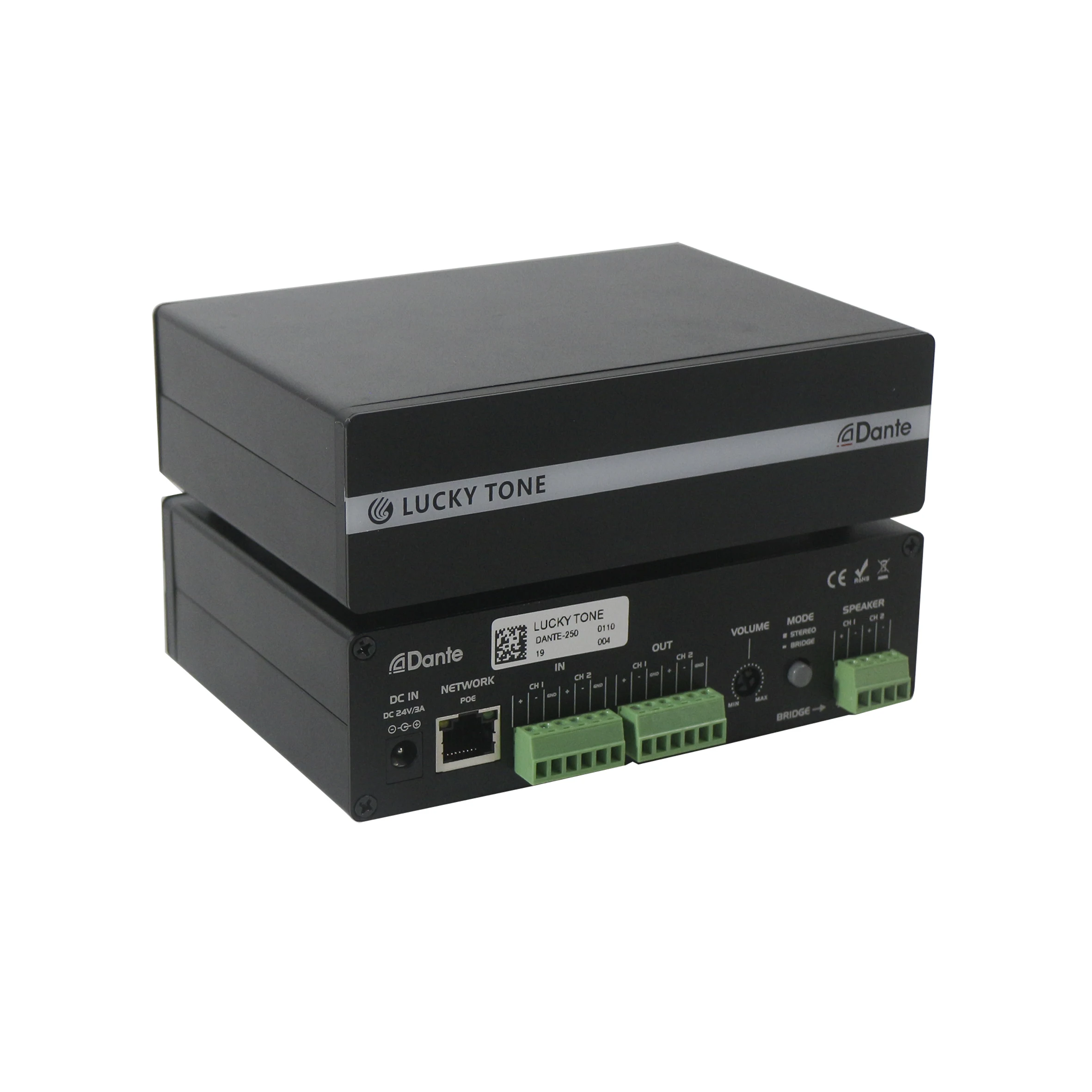 2 Channels Dante Network Amplifier - 2x50w Power Amplifier
