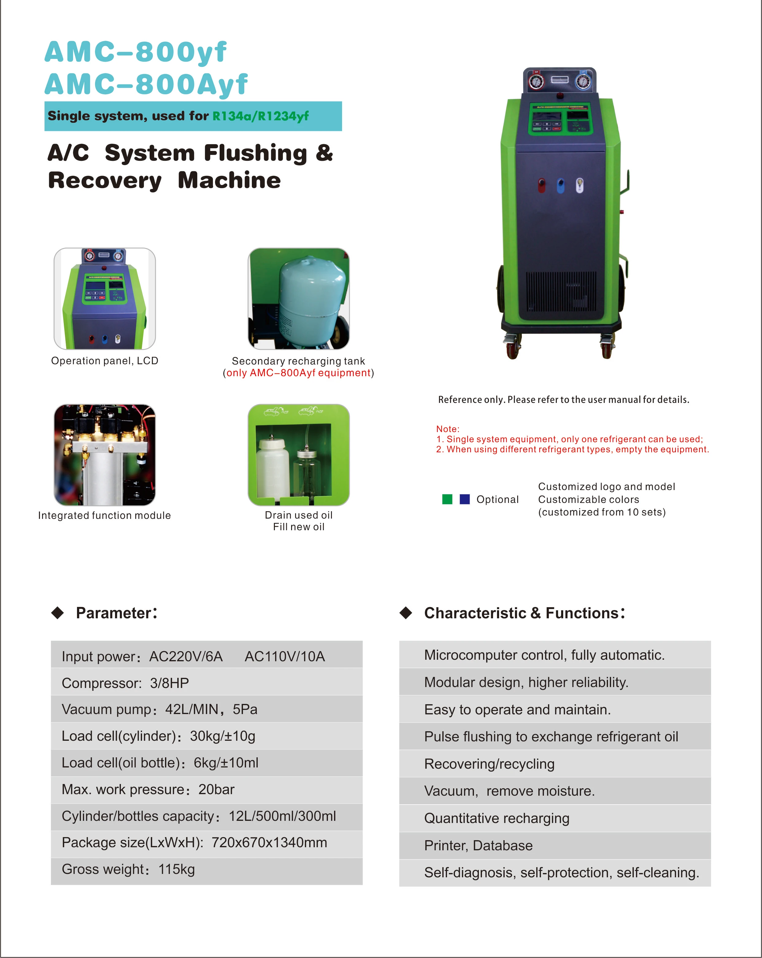 R1234yf Automatic Refrigerant Recovery Charging Machine