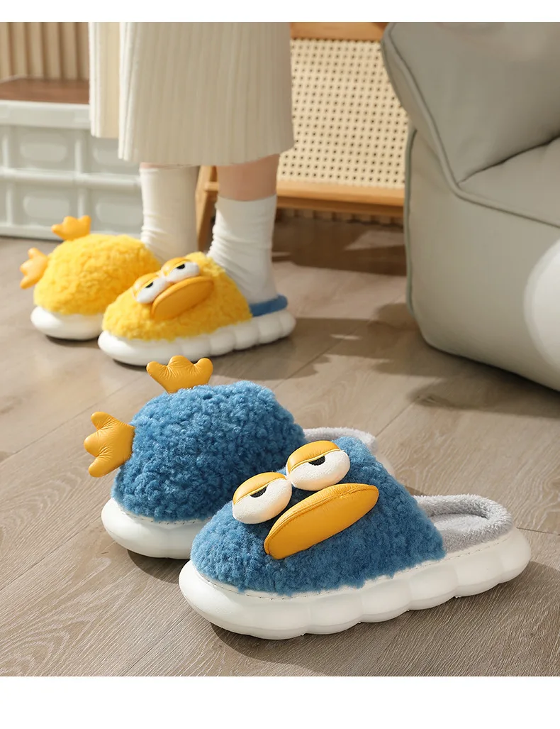 New Arrival Kid Adult Winter Slipper Indoor Cartoon Duck Slippers Warm ...