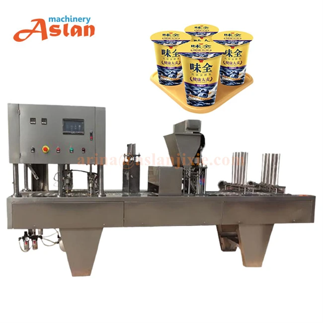 Yogurt Fruit Juice Mini Cup Filling Machine Rotary Yogurt Cup Sealing ...