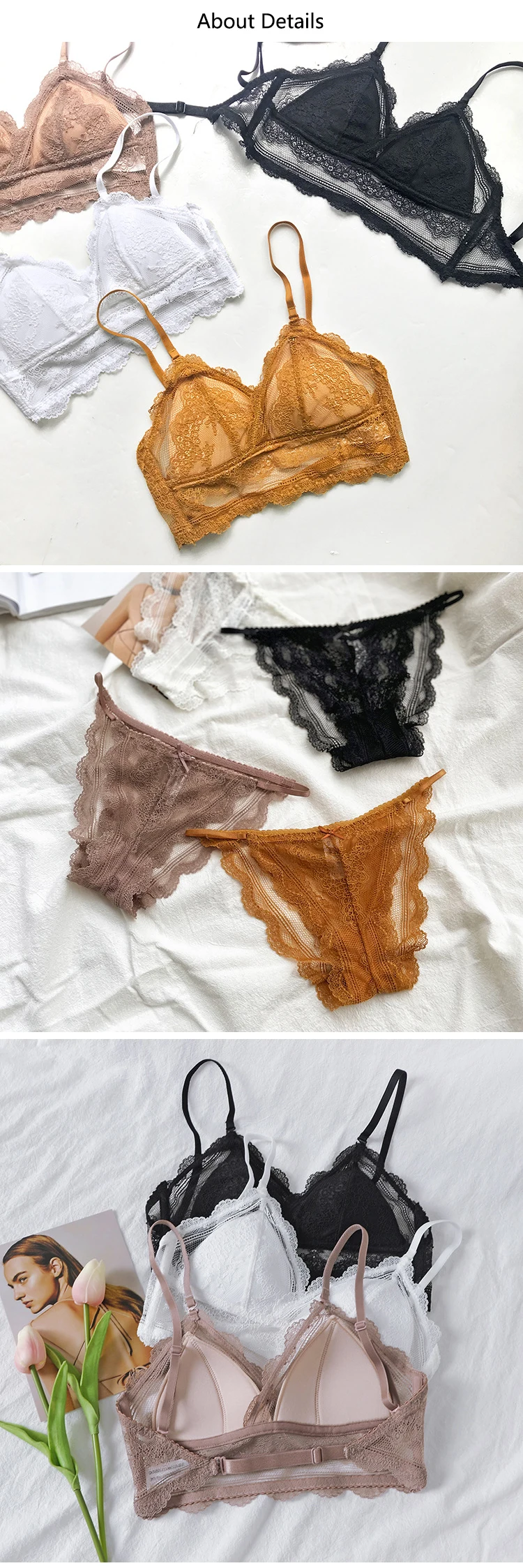 Sexy Ladies Bra Panties Set Lace Underwear Women's Lingerie Bra Brief ...