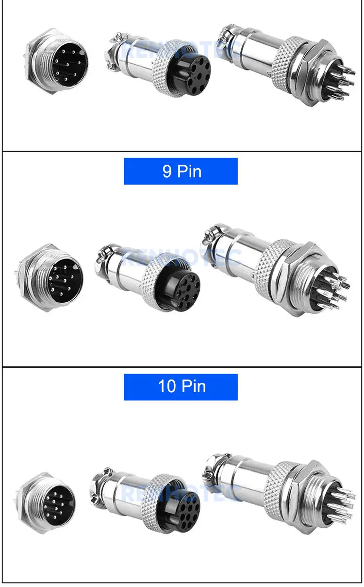 Gx16-conector Circular M16 De 6 Pines,Gx-16 De 6 Pines,2,3,4,5,6,7,8,9 ...