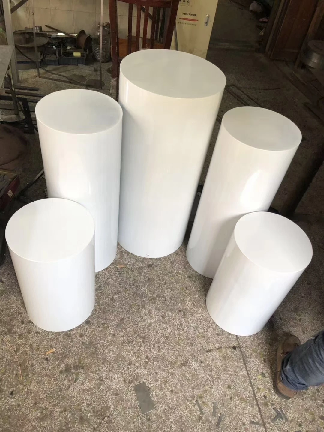 Ldj1335 5pcs Round Frame Plinths Wedding Pink Plinths Cake Display ...