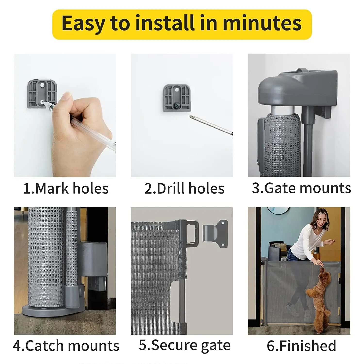 Retractable Child Safety Door Babies Mesh Stairs Guards Customize Child ...