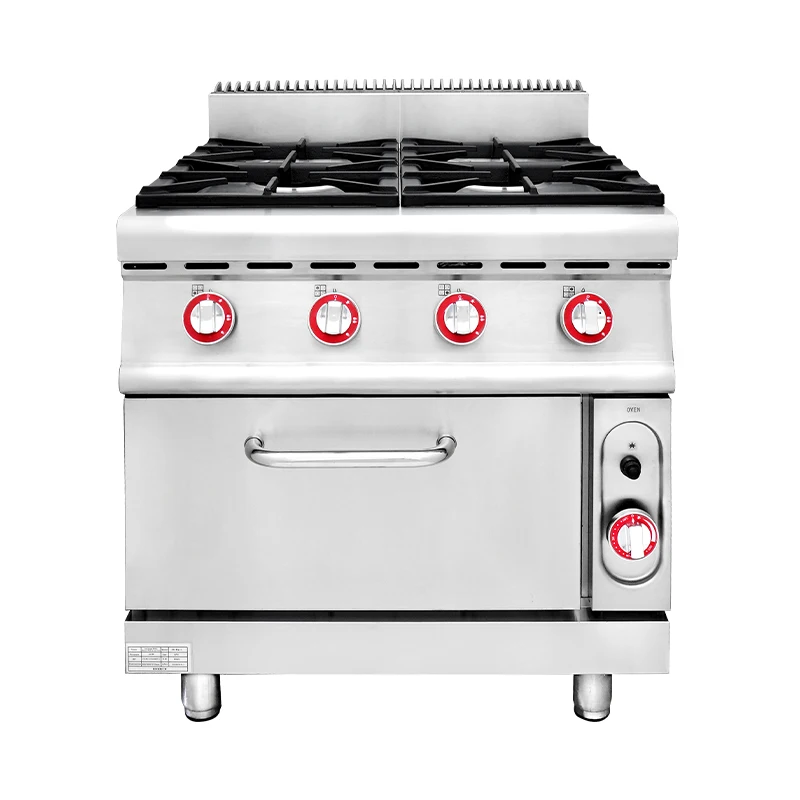 Linkrich 4-Burner Gas Stove Oven - Stainless Steel Cooker