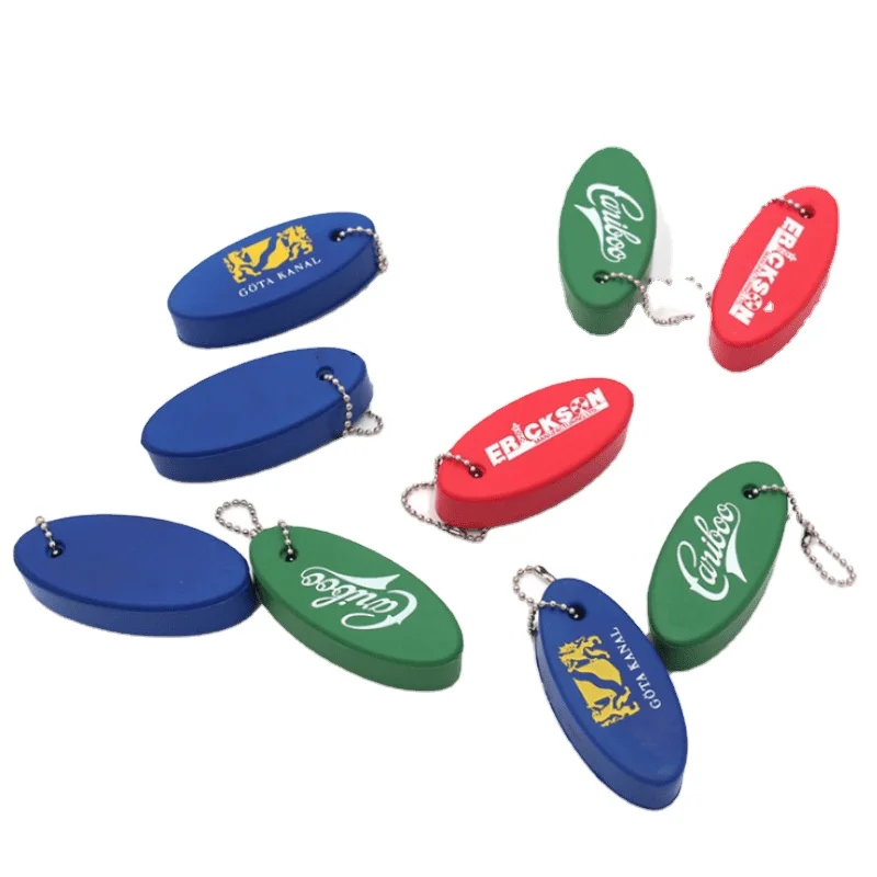 New Products Oval Shaped Boat Floating Keychain custom printing logo pu ...