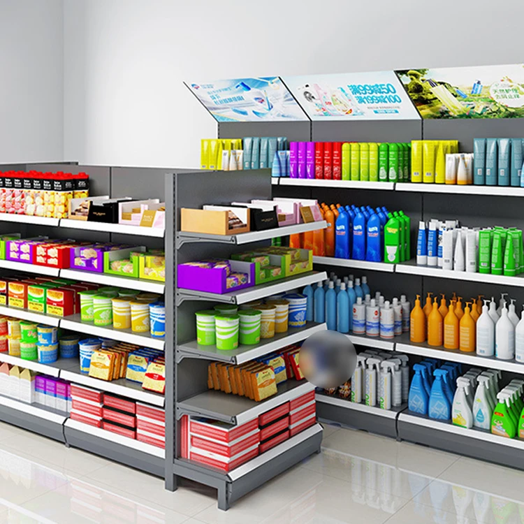 Adjustable Grain Customizable Supermarket Shelves Modular Supermarket ...