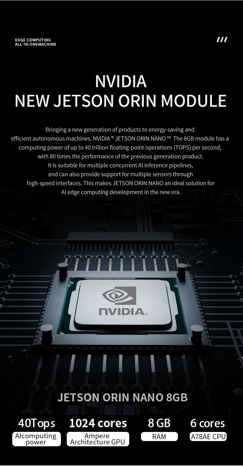 NVIDIA Jetson Orin Nano 8GB 40TOPS Smart Edge and Algorithms AI Edge ...