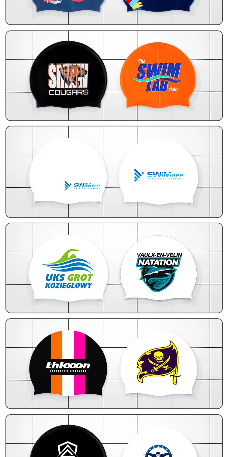 Durable Custom Silicone Swim Caps for Outdoor Water Sports