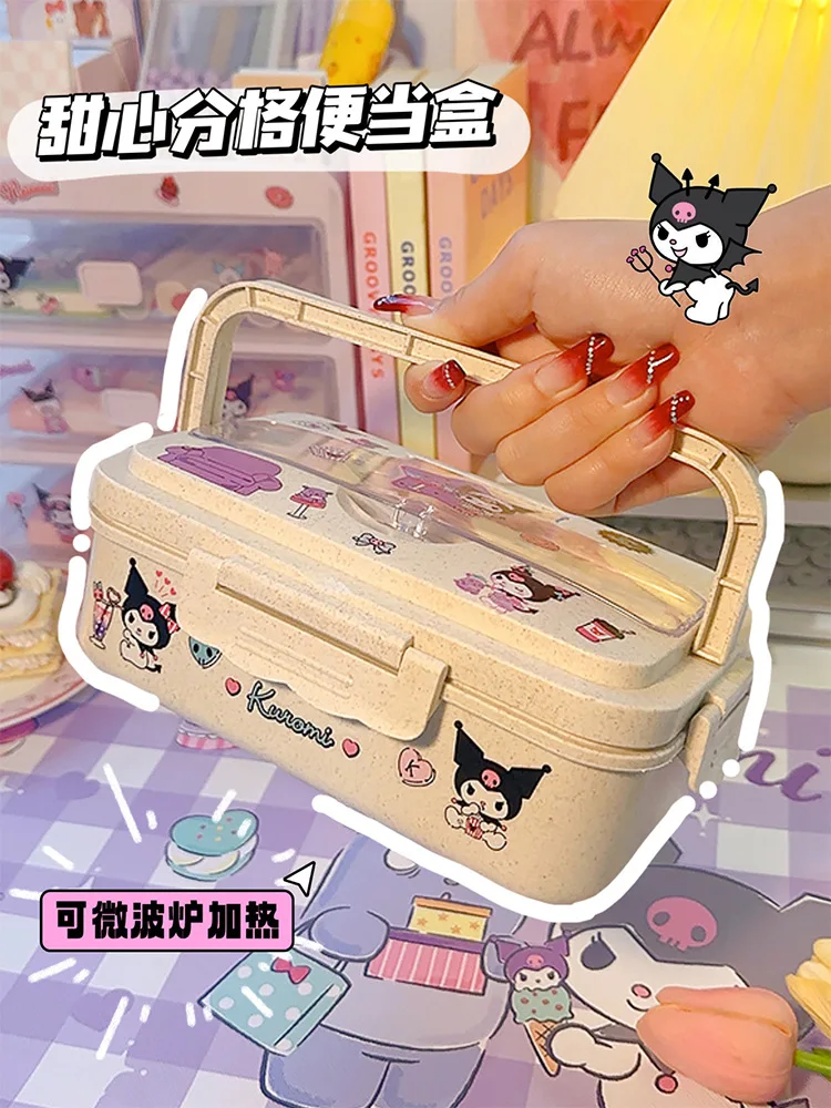Mb1 Hot Sanrio Plastic Lunch Box Double Layer Cartoon Food Container ...