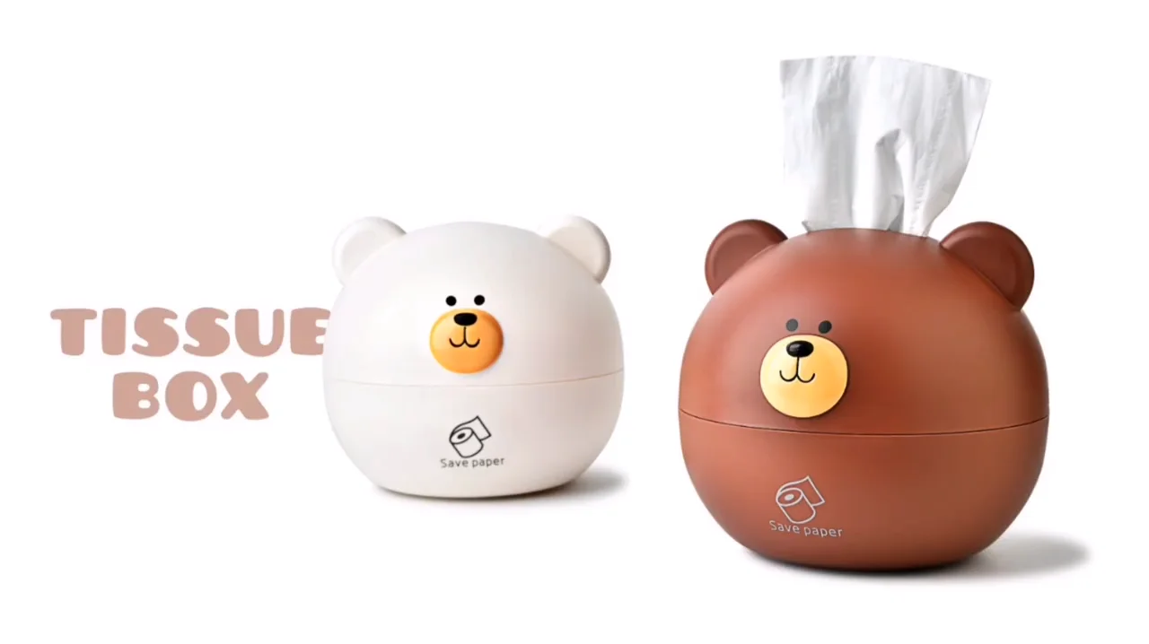 Cute Cartoon Bear Tissue Box Roll Paper Tissue Bedroom Living Room ...