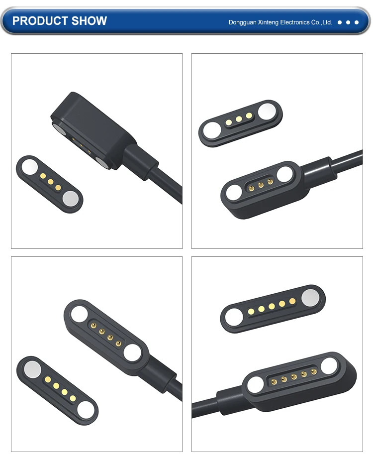 Factory Customized 2-5pin Pogo Pin Magnetic Cable Magnetic Male And ...
