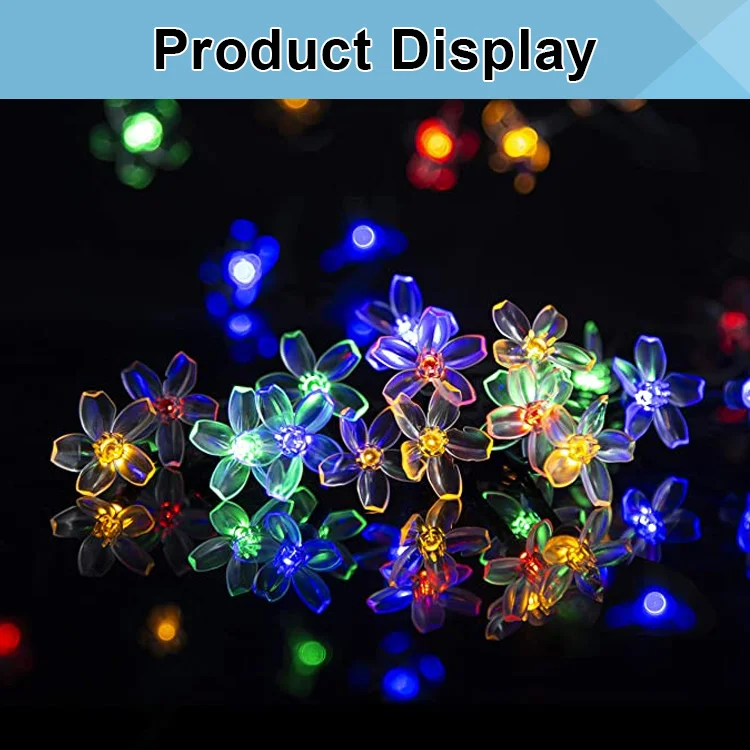 20 Feet 30 Led Sakura Solar Fairy Waterproof Solar String Lights For ...