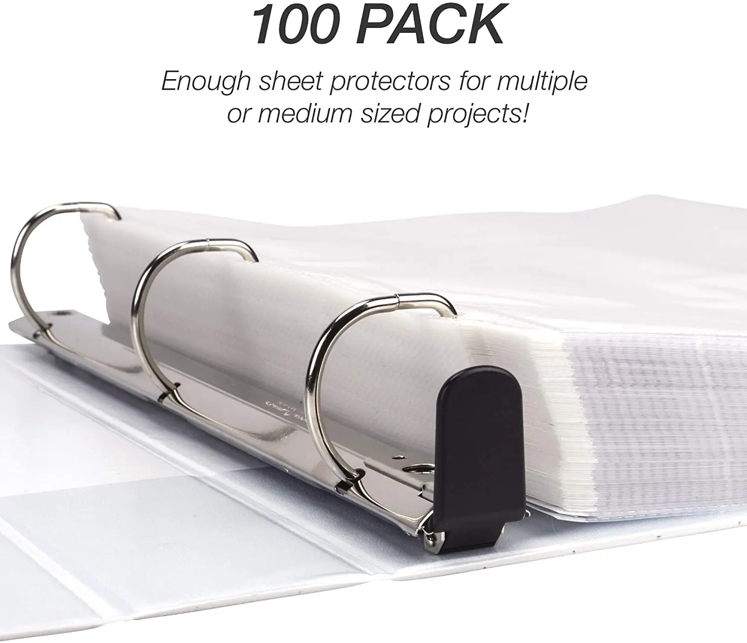 Premium Clear A4 Plastic File Bags - 100 Pcs Pockets with 11 Holes for ...