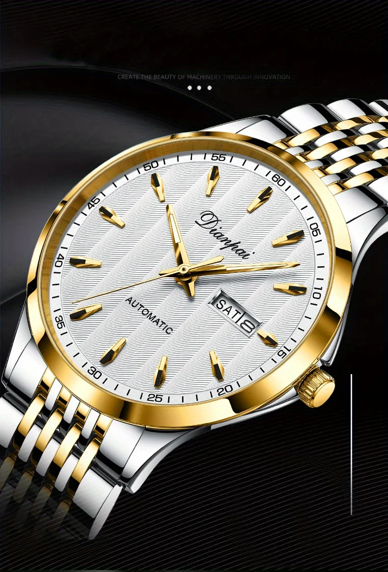Dianpai 5201-C Men's Automatic Watch - Waterproof & Luminous
