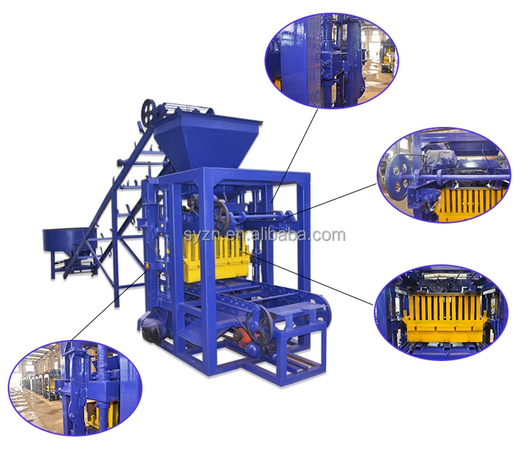 Qtj4-26 Semi-auto Concrete Block Making Machine And Block Make Machine ...