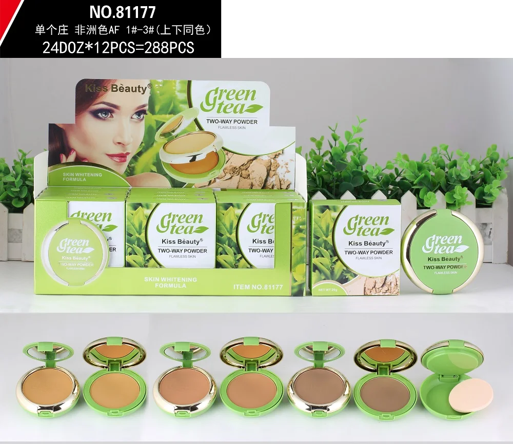 Kiss Beauty Wholesale Compact Powder Flawless Skin Cosmetics Green Tea ...