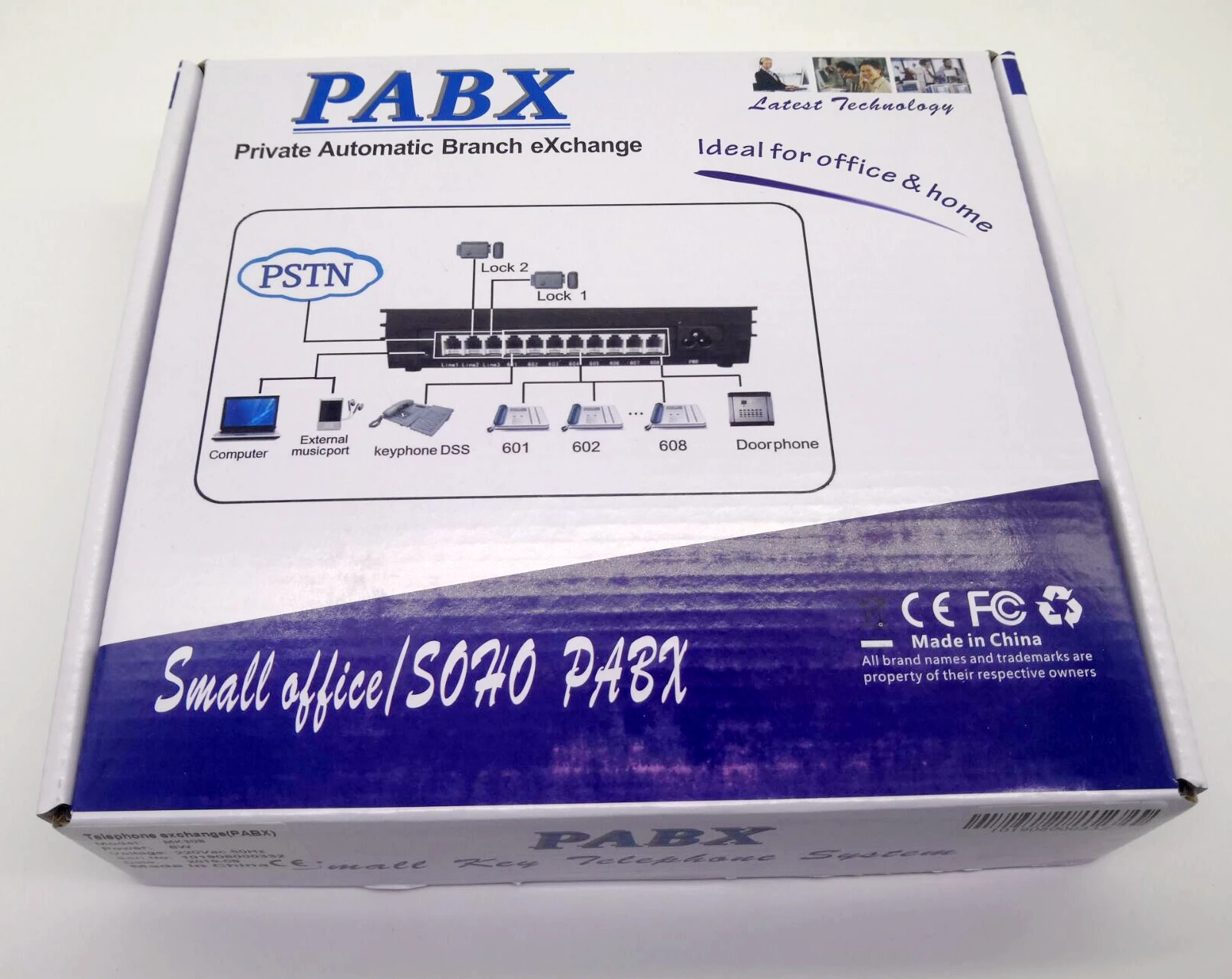 小型电话交换机pabx Mk308与3 Co。外部线路 + 8分机pbx系统 - Buy 小型 Pabx，电话系统，迷你 Pbx ...