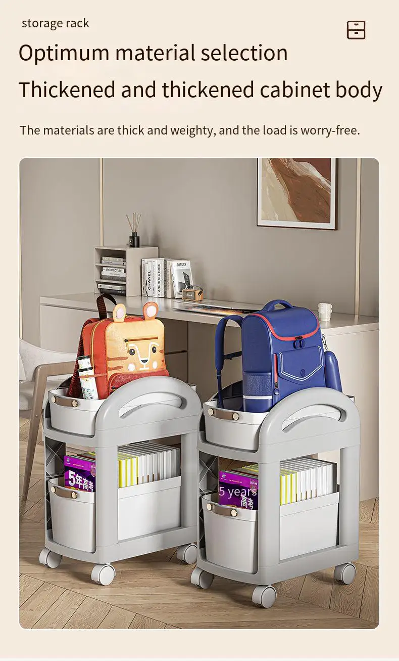 Movable Plastic Schoolbag Rack Trolley Multilayer Household Standing ...