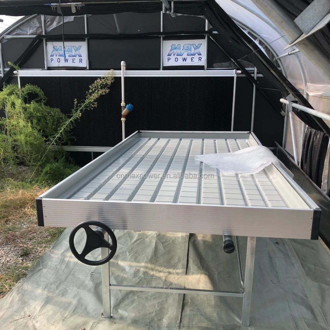 Good Quality Greenhouse Rolling Bench Growing Table With Upright Pipe ...