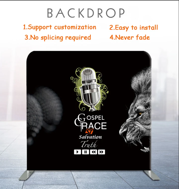 Custom Tension Fabric Backdrop Aluminium Backdrop Display Stand Tension ...