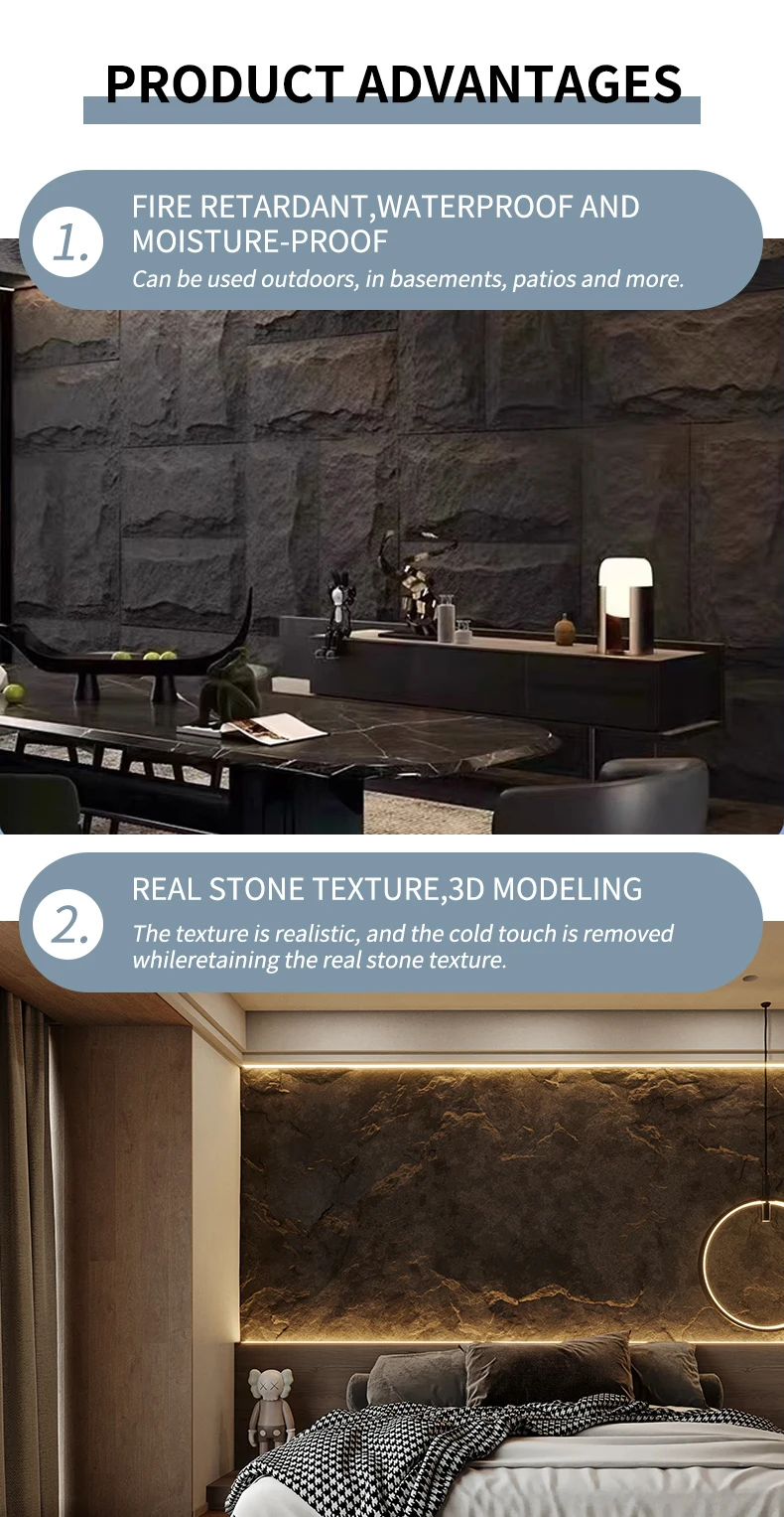 Pu Faux Stone Partition Wall Panel Polyurethane Panel 3d For Interior ...