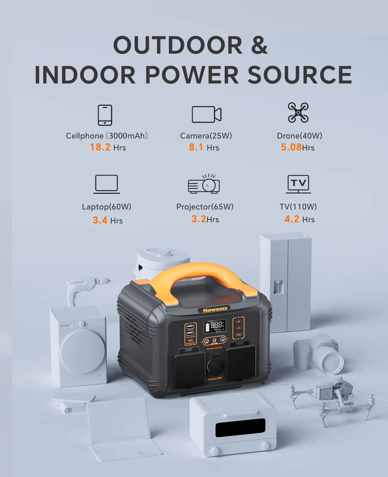 Dihe 110v 300w Camping Outdoor Rechargeable Solar Lithium Portable ...