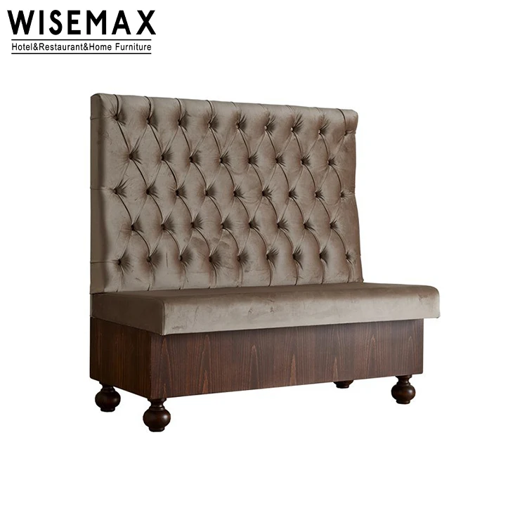Nordic Modern Booth Seating Modern Restaurant Upholstery Velvet Fabric ...