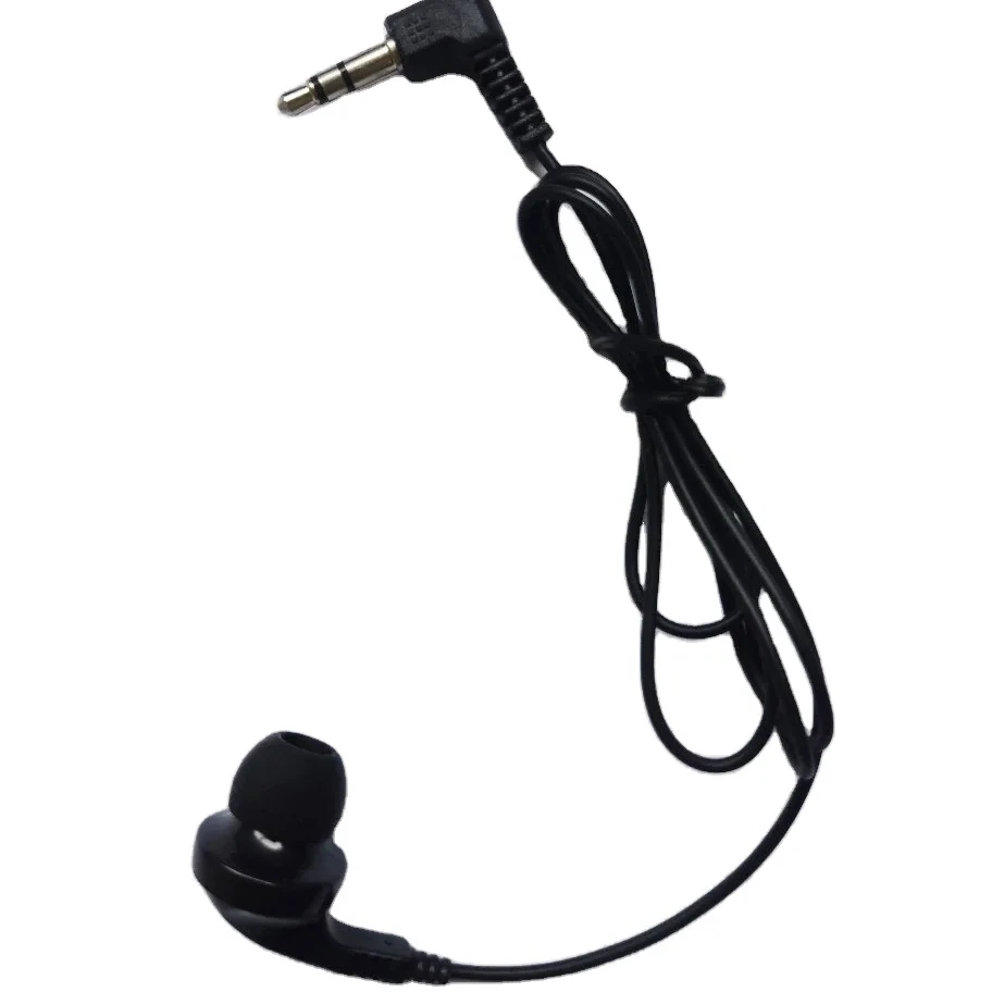 3.5mm Plug Reinforced 1m Cord Single Side Earphone Economical Mono ...