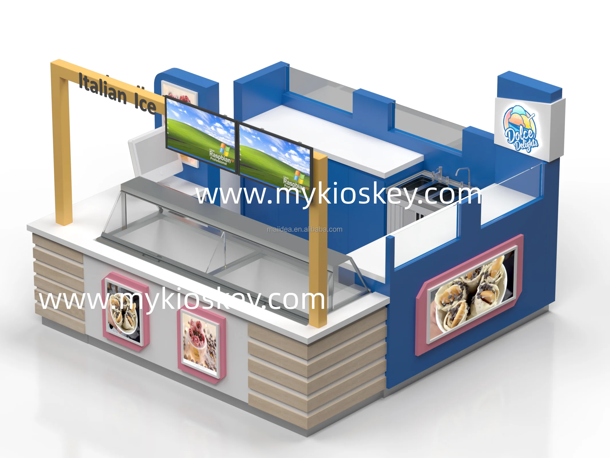 Ice Cream Kiosk - 10x10ft Gelato Display Stand for Sale