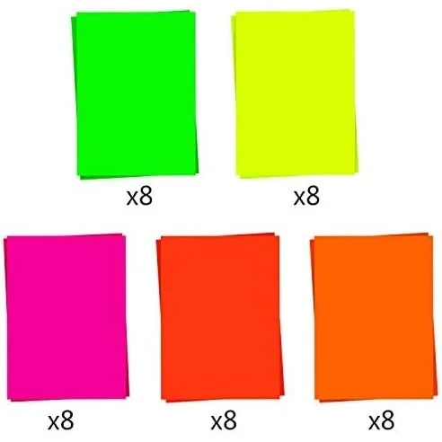 UV Reactive Neon Glow in the Dark Paper Cardstock for Blacklight Party ...