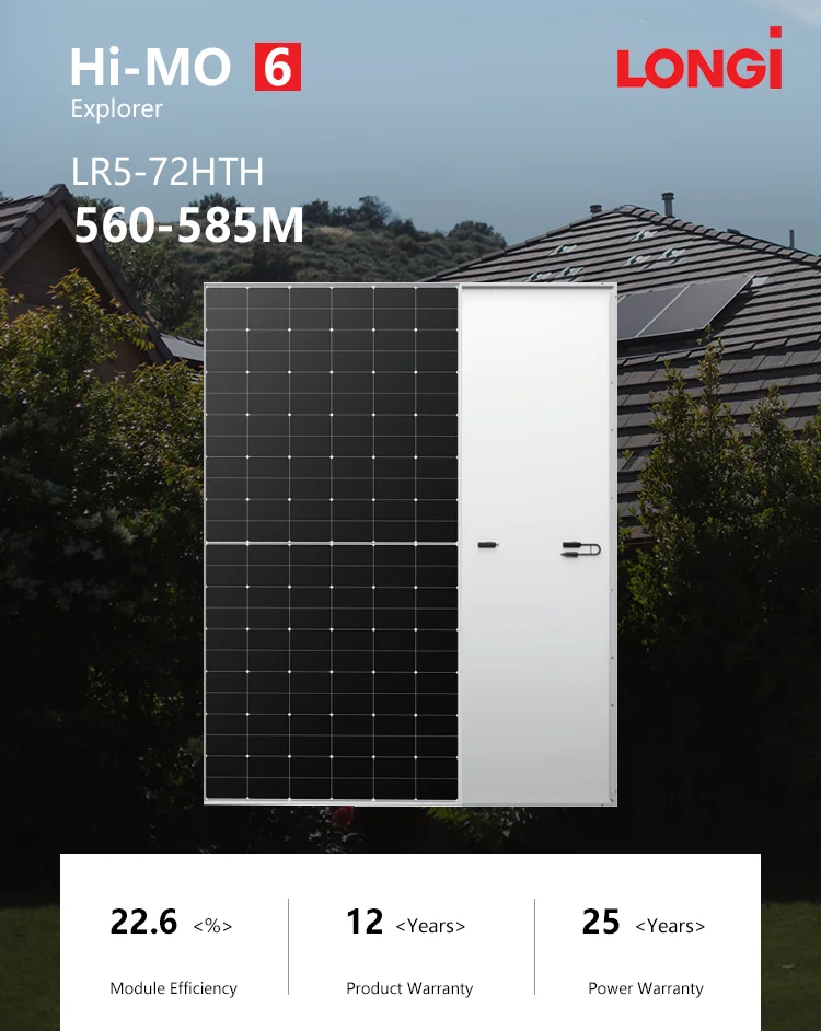 Longi Solar Panel 560w 565w 570w 575w 580w 585w New Hpbc Technology 22.3% Efficiency High ...