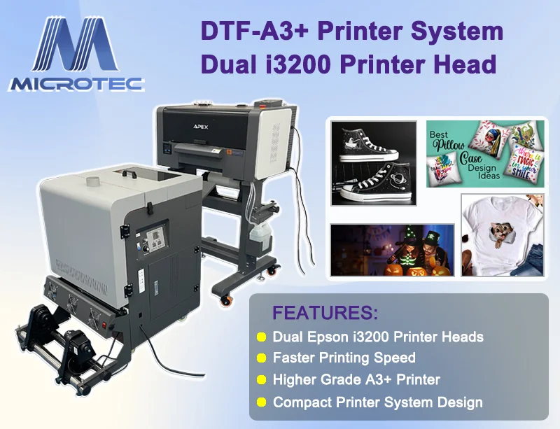 Dtf A3 Printer 33cm Dtf Printer With Dual Epson I3200 Print Heads - Buy Dtf Printer,Dtf Printing ...