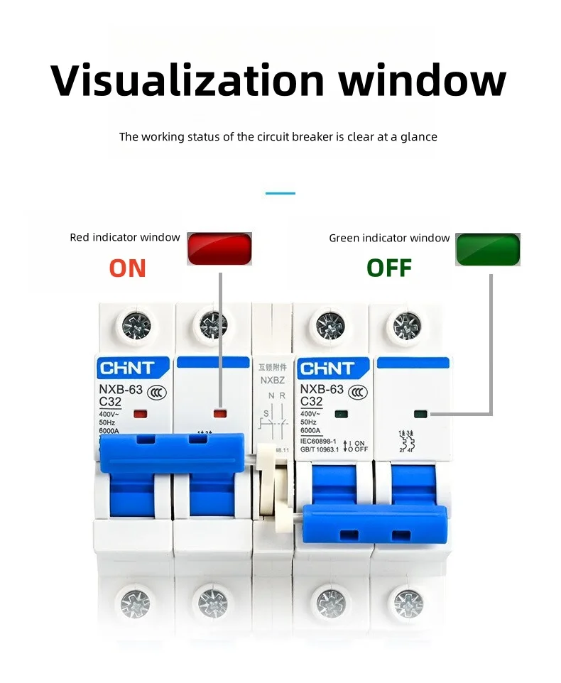 CHINT MCB 220V 380V NXB-125 Dual Power Interlock Circuit Breaker
