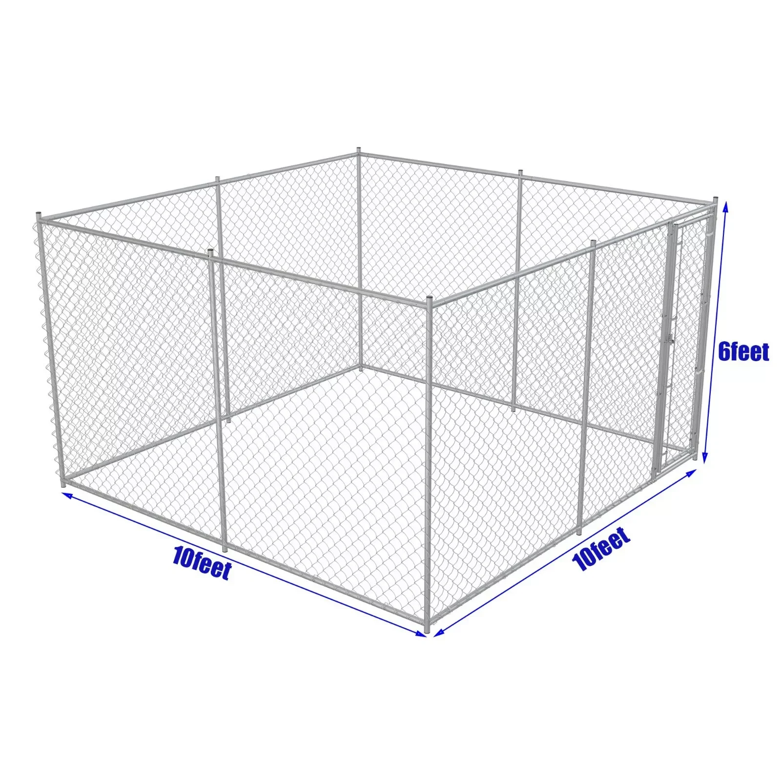 Lucky Dog Heavy Duty Outdoor Galvanized Chain Link Dog Kennel Enclosure ...