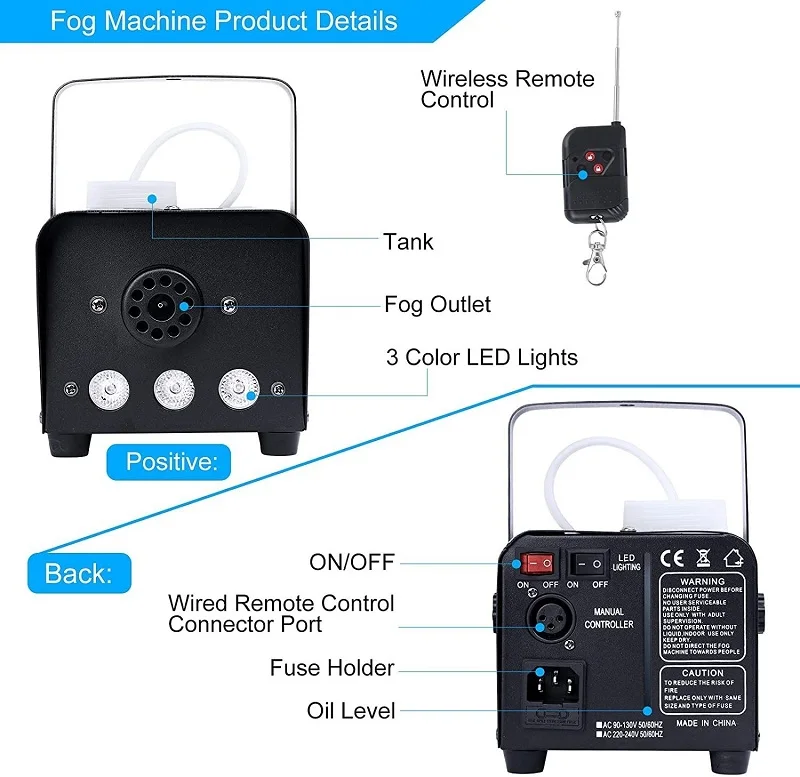 Dj Fog Machine Smoke Machine 400w 500w With Wired Remote Control ...