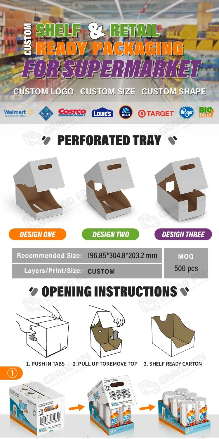 Custom Supermarket Promotional Shelf - Eco-Friendly PDQ Display