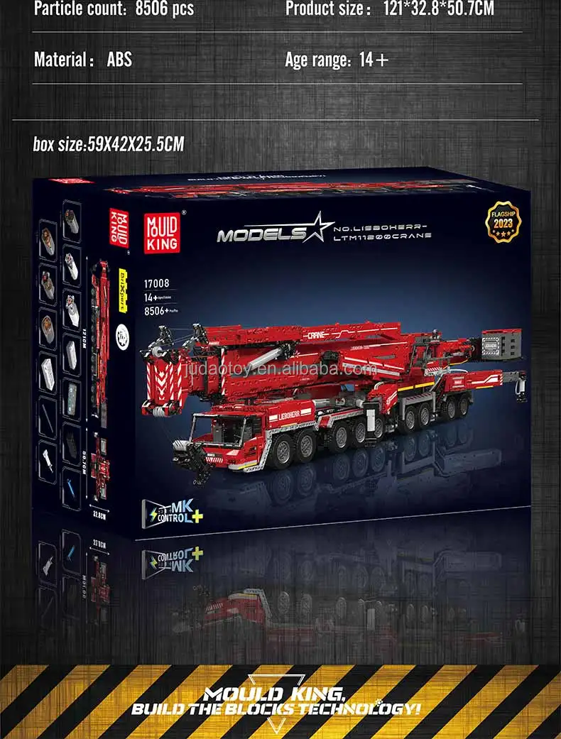 MOULD KING 17008 Lieboherr LTM11200 Crane Model MOC Bricks
