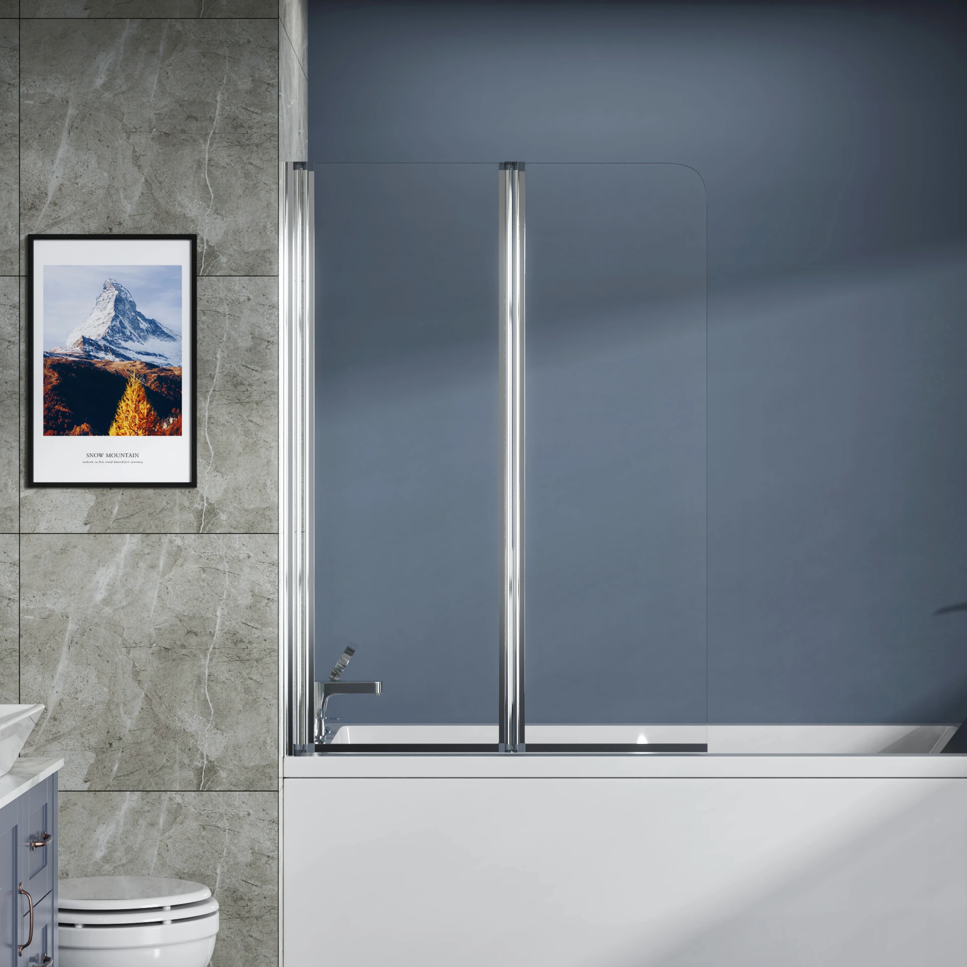 Pivot Bath Screen Shower Bathtub Bathroom Foldable Screen Bathtub ...