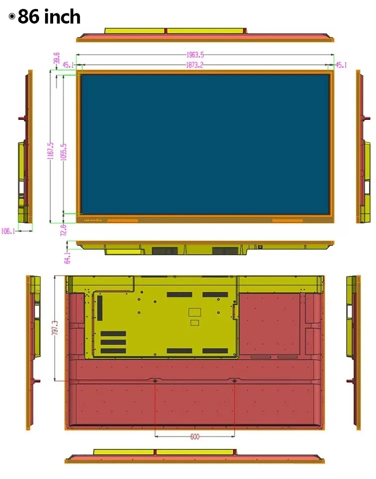 Oem Factory Custom High Sensitive Infrared Touch Ultra 4k Hd Display 55 ...