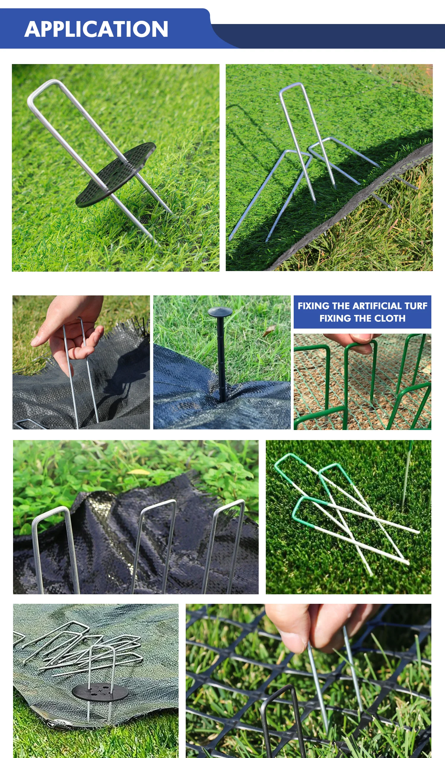 Galvanized Steel U-shaped Bottom Nail Carbon Steel Ground Nails Carbon ...